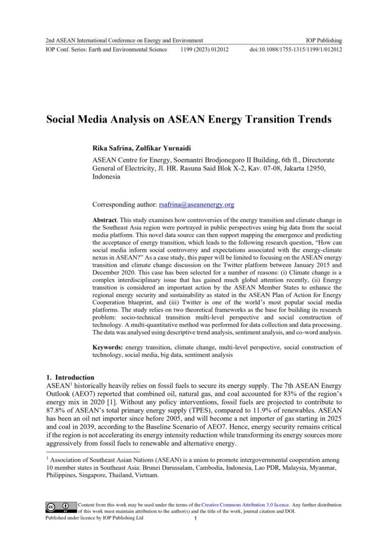 Publications Archive Asean Centre For Energy