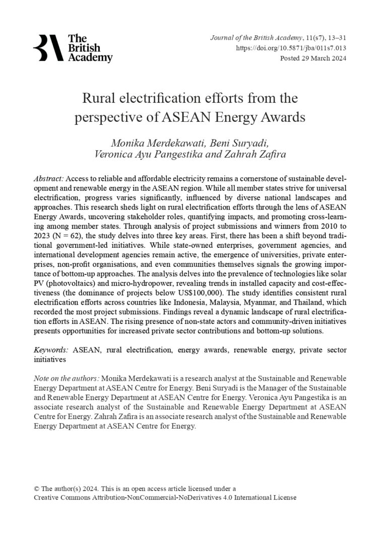 Renewable Energy - ASEAN Centre for Energy