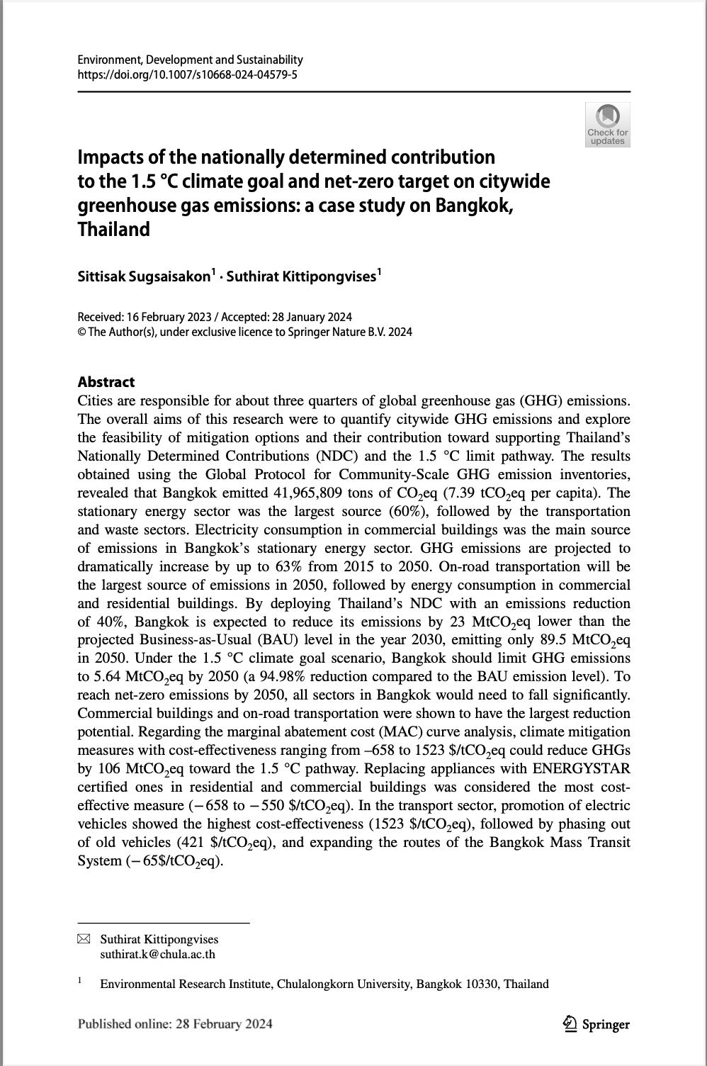 Impacts of the nationally determined contribution to the 1.5 °C climate ...
